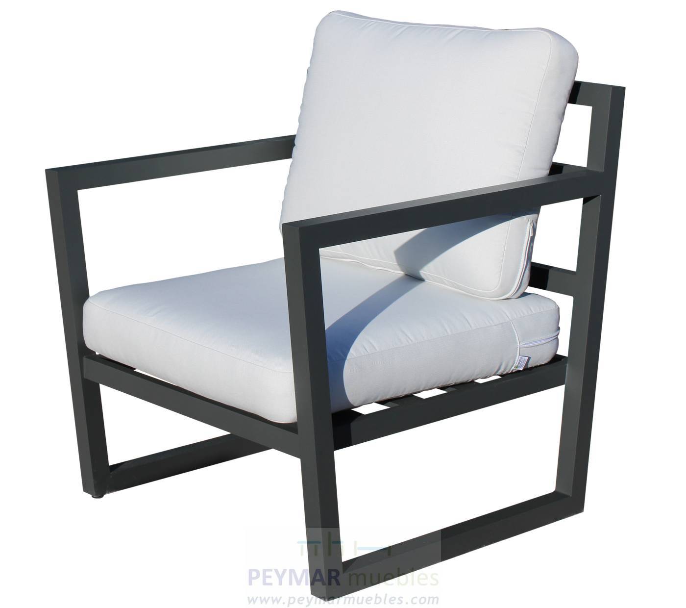 Sofá 2p + 2 sillones + mesa de aluminio [Piona] de Hevea · Jardín ...