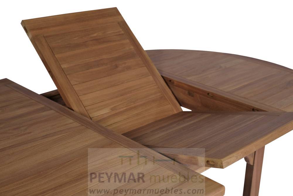 Mesa Exten. Teca 120 (Naga) · Jardín/Terraza Madera